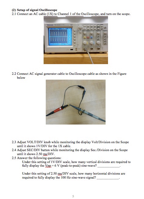 Solved 4. Lab Activities Part I: Procedures: (1) Setup of AC | Chegg.com