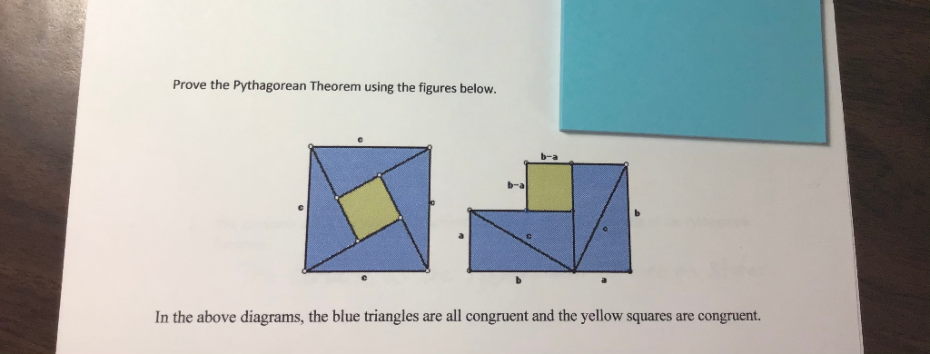 Solved Prove the Pythagorean Theorem using the figures | Chegg.com