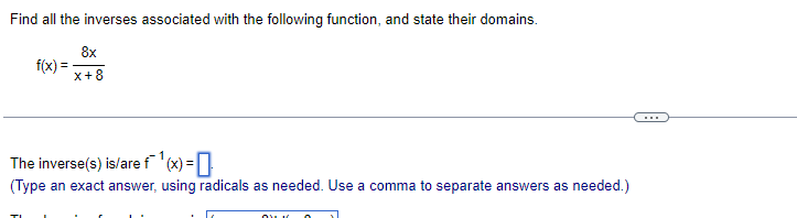 Solved Find all the inverses associated with the following | Chegg.com