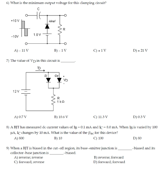Solved 6) What is the minimum output voltage for this | Chegg.com