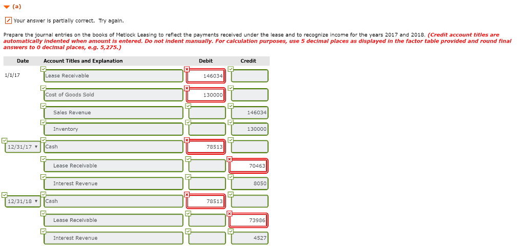 Solved Exercise 21A-6 a-b (Part Level Submission) Metlock | Chegg.com