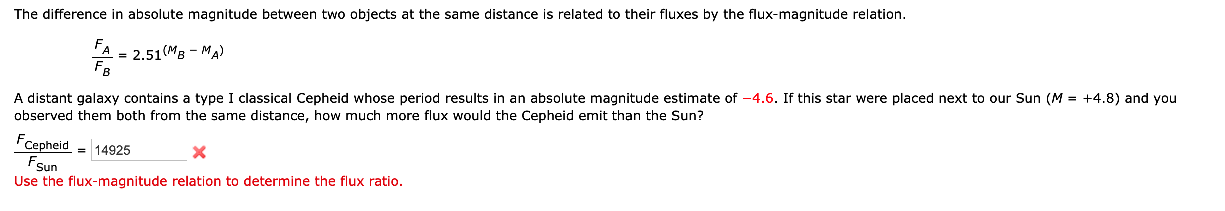 Solved The difference in absolute magnitude between two | Chegg.com