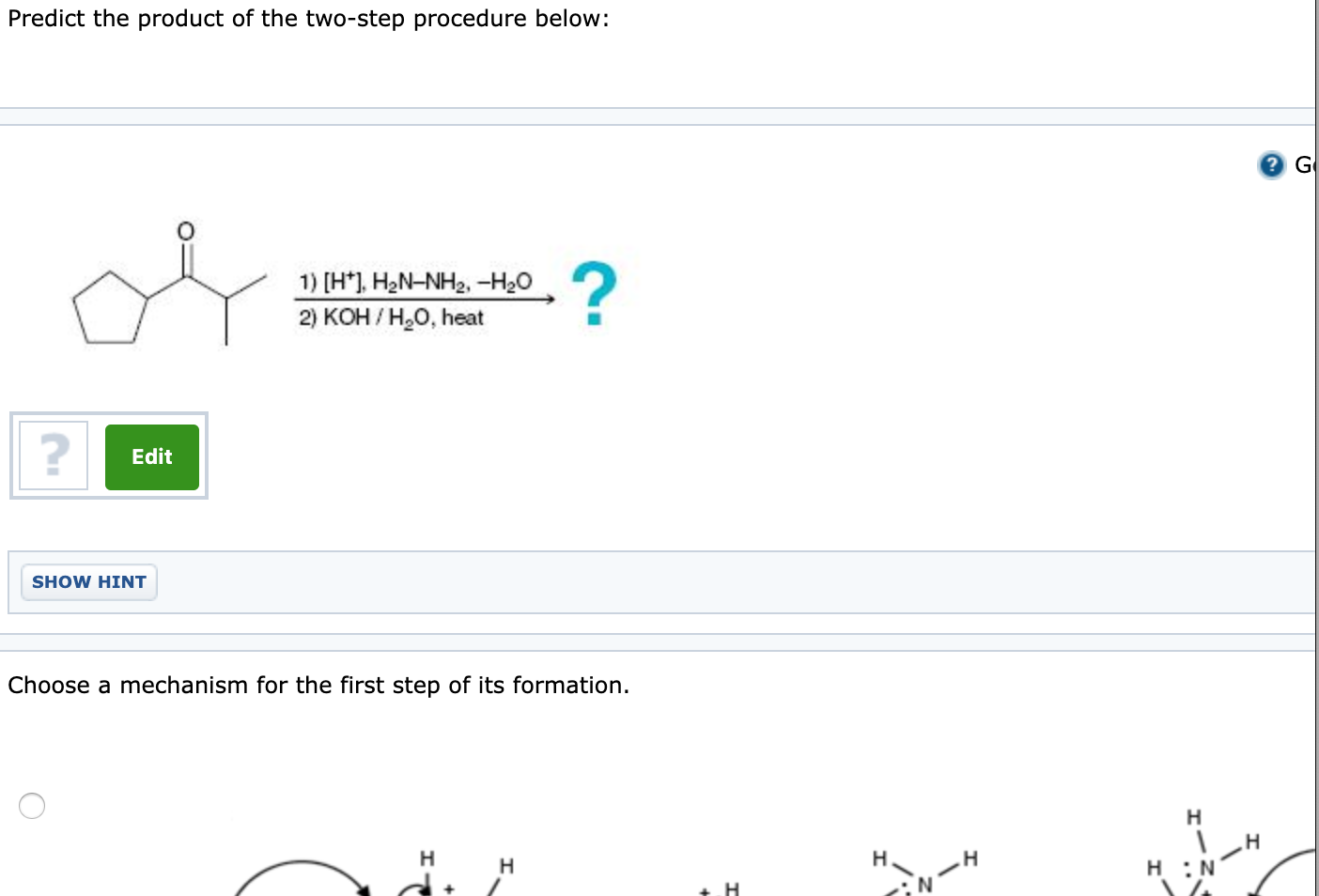 Solved Predict the product of the two-step procedure below: | Chegg.com