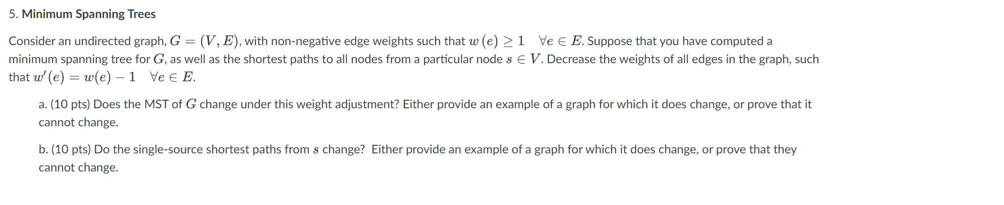 Solved Consider an undirected graph, \\( G=(V, E) \\), with | Chegg.com