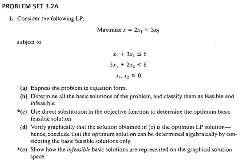 Solved PROBLEM SET 3.2A 1. Consider the following LP: | Chegg.com