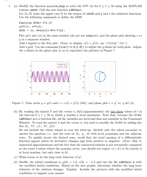 Solved 1. (a) Modify the function ex with 2eqs to solve the | Chegg.com