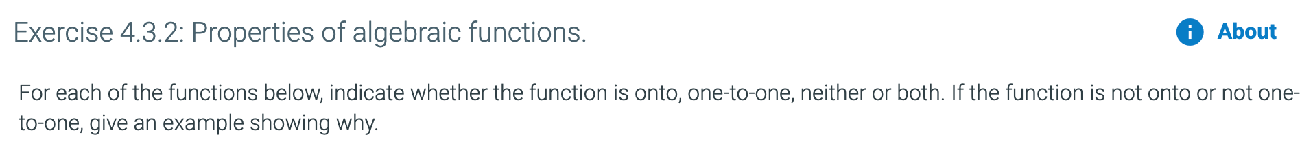 Solved Exercise 4.3.2: Properties of algebraic functions. i | Chegg.com
