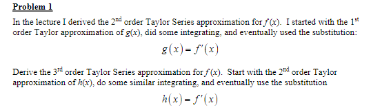 Solved Problem 1 In the lecture I derived the 2-d order | Chegg.com