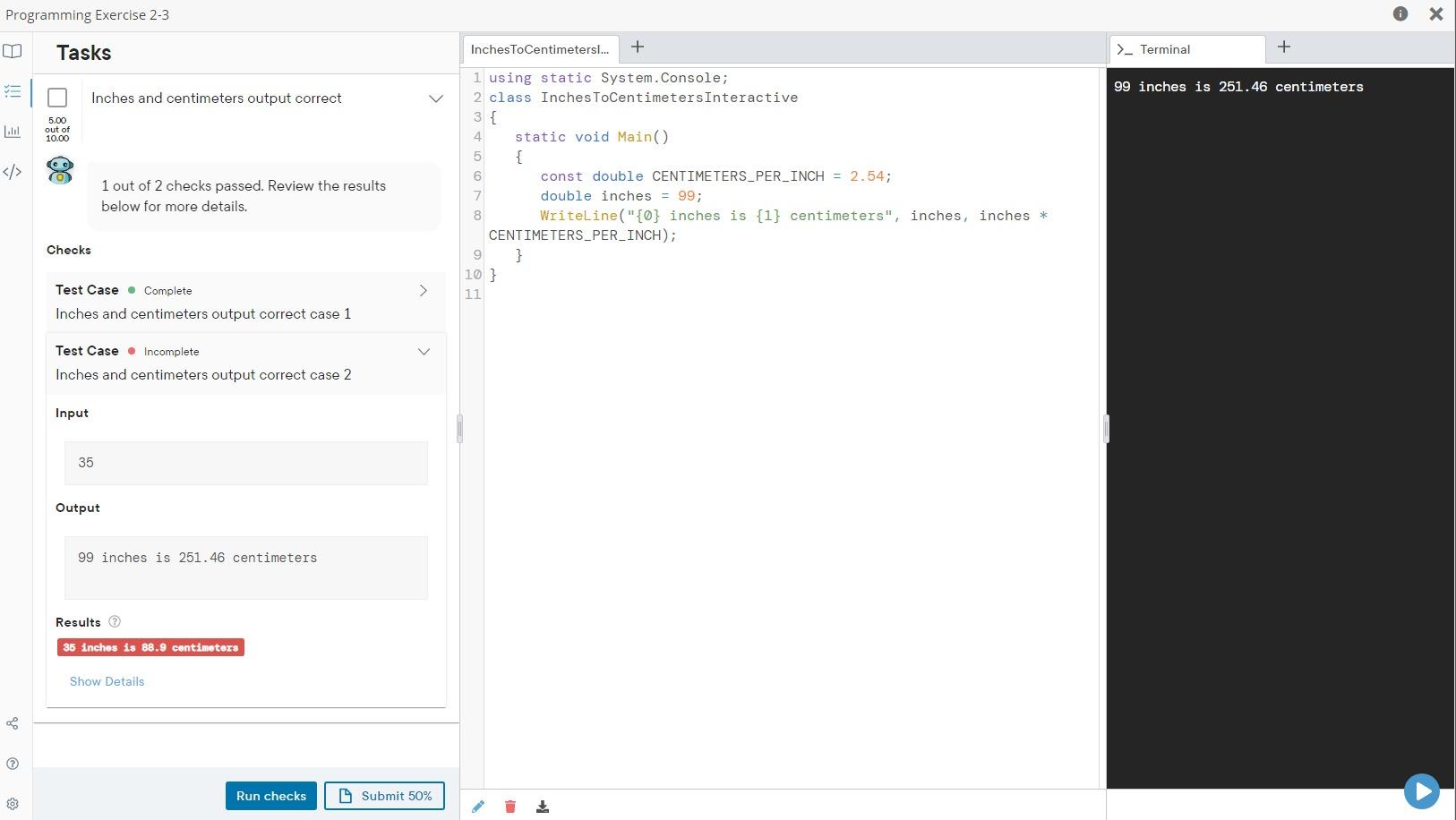 Solved Having Issues getting the two outputs to display on | Chegg.com