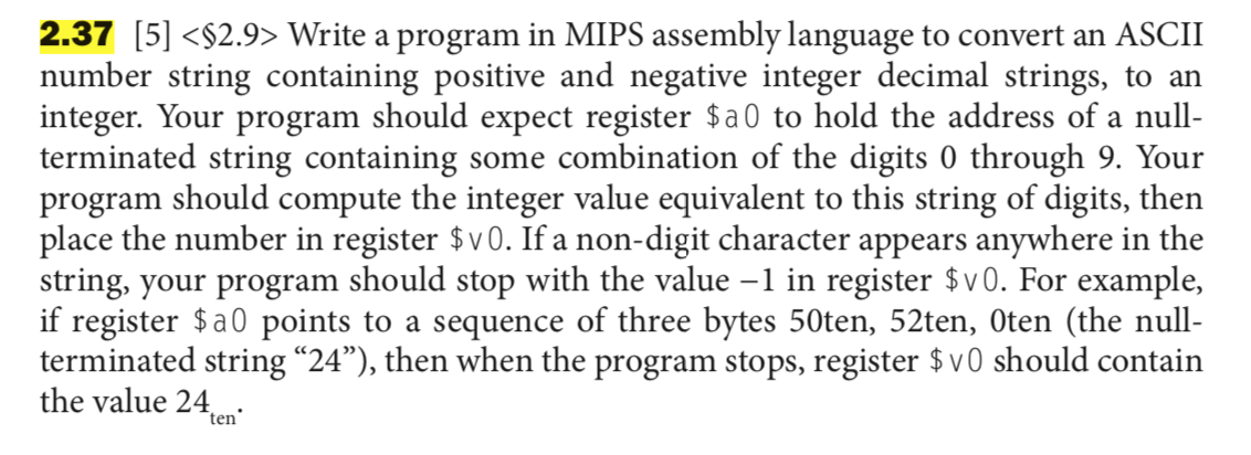2.37 [5] Write a program in MIPS assembly | Chegg.com