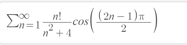 Solved ∑n=1∞n2+4n!cos(2(2n−1)π) | Chegg.com