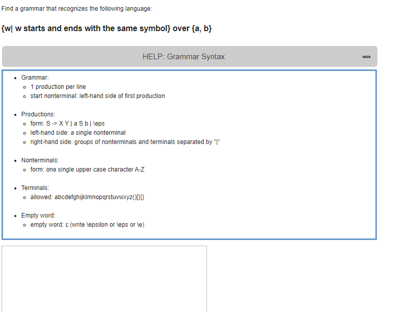 Solved Find a grammar that recognizes the following | Chegg.com Solved Find a grammar that recognizes the following | Chegg.com