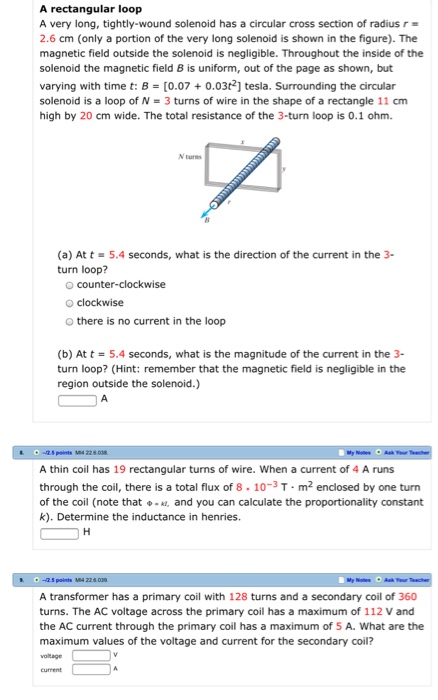 Solved A very long, tightly-wound solenoid has a circular | Chegg.com