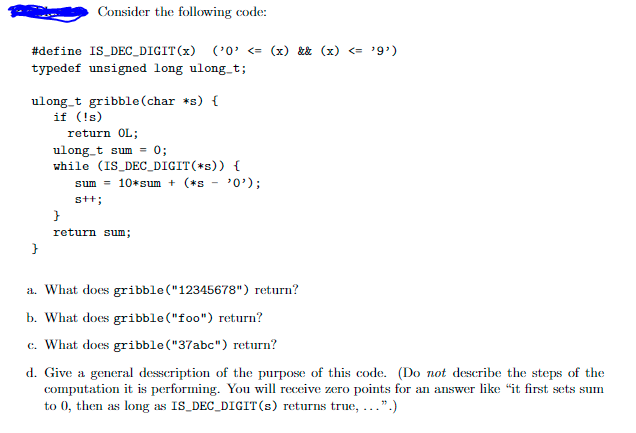Solved Consider the following code: #define IS_DEC_DIGIT(x) | Chegg.com