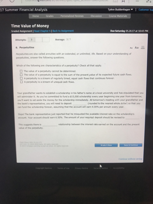 Solved 17 Summer Financial Analysis Ty Ann Buddenhagen | Chegg.com