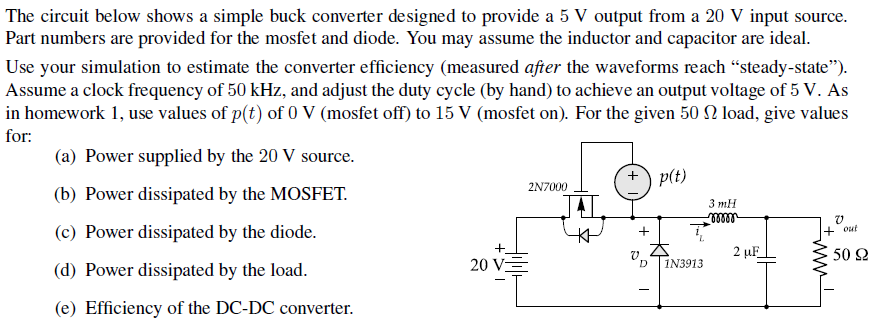 Solved The circuit below shows a simple buck converter | Chegg.com