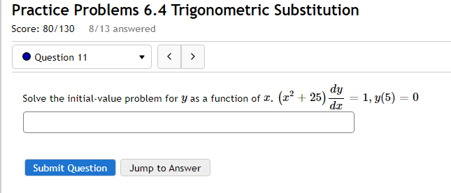 [Solved]: Practice Problems ( 6.4 ) Trigonometric Substi