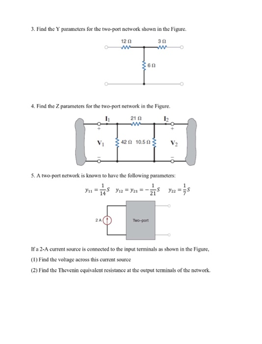 Solved 3. Find the Y parameters for the two-port network | Chegg.com