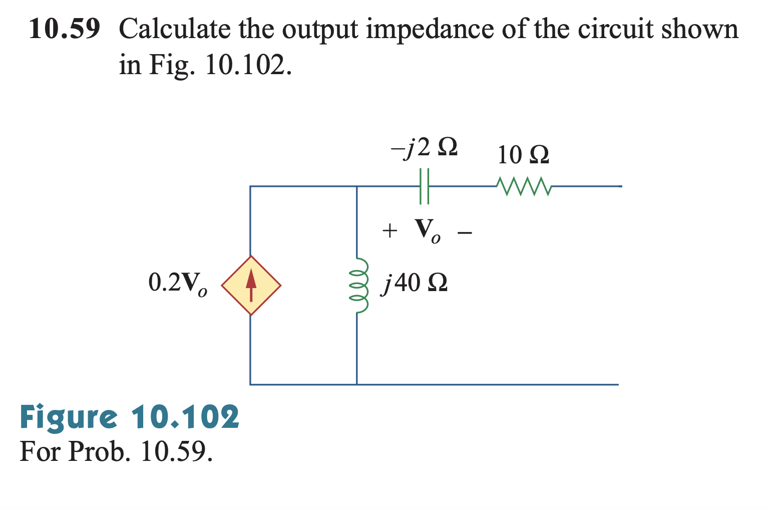 Solved 10.59 Calculate the output impedance of the circuit | Chegg.com