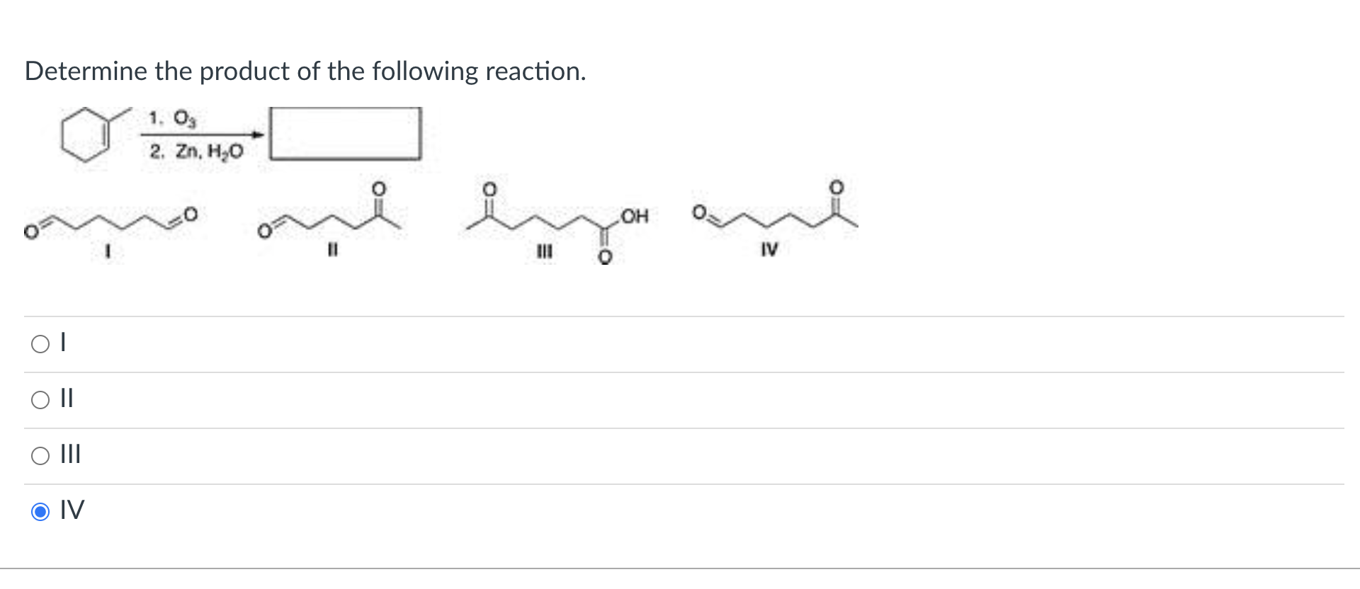 Solved Determine the product of the following reaction. | Chegg.com