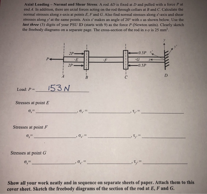 Solved Axial Loading-Normal and Shear Stress: A rod AD is | Chegg.com