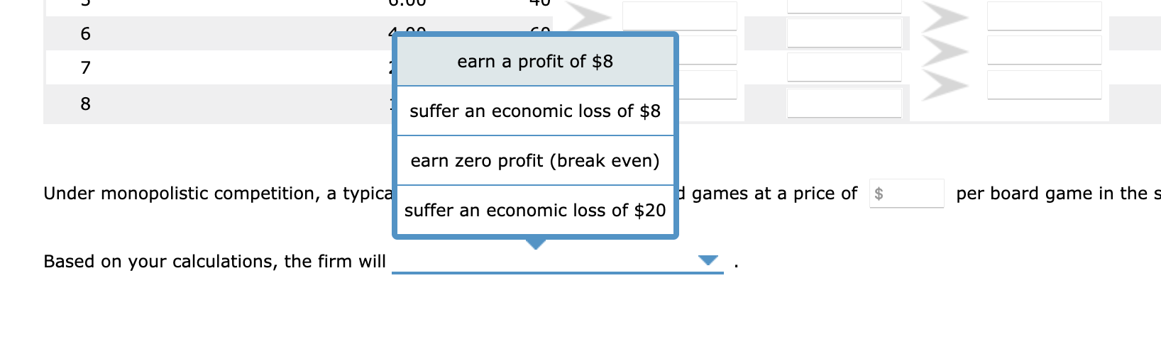 Solved 2. Understanding excess capacity The following table | Chegg.com