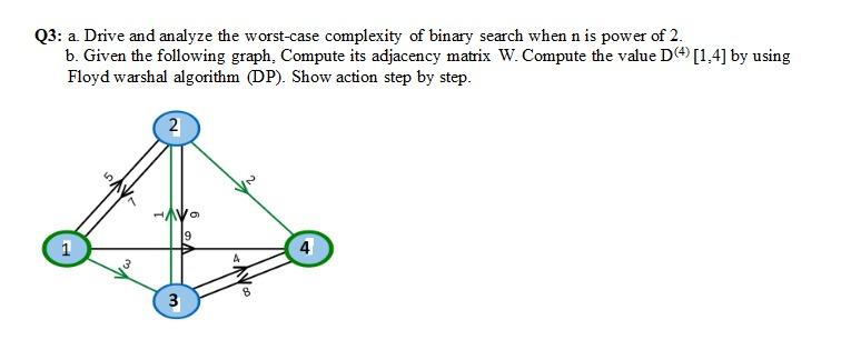 Solved Q3: a Drive and analyze the worst-case complexity of | Chegg.com