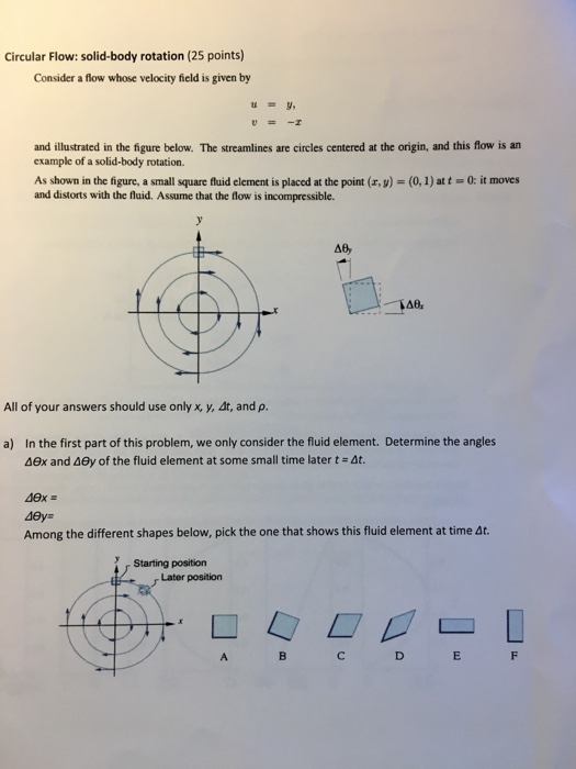 Solved Circular Flow: solid-body rotation (25 points) | Chegg.com