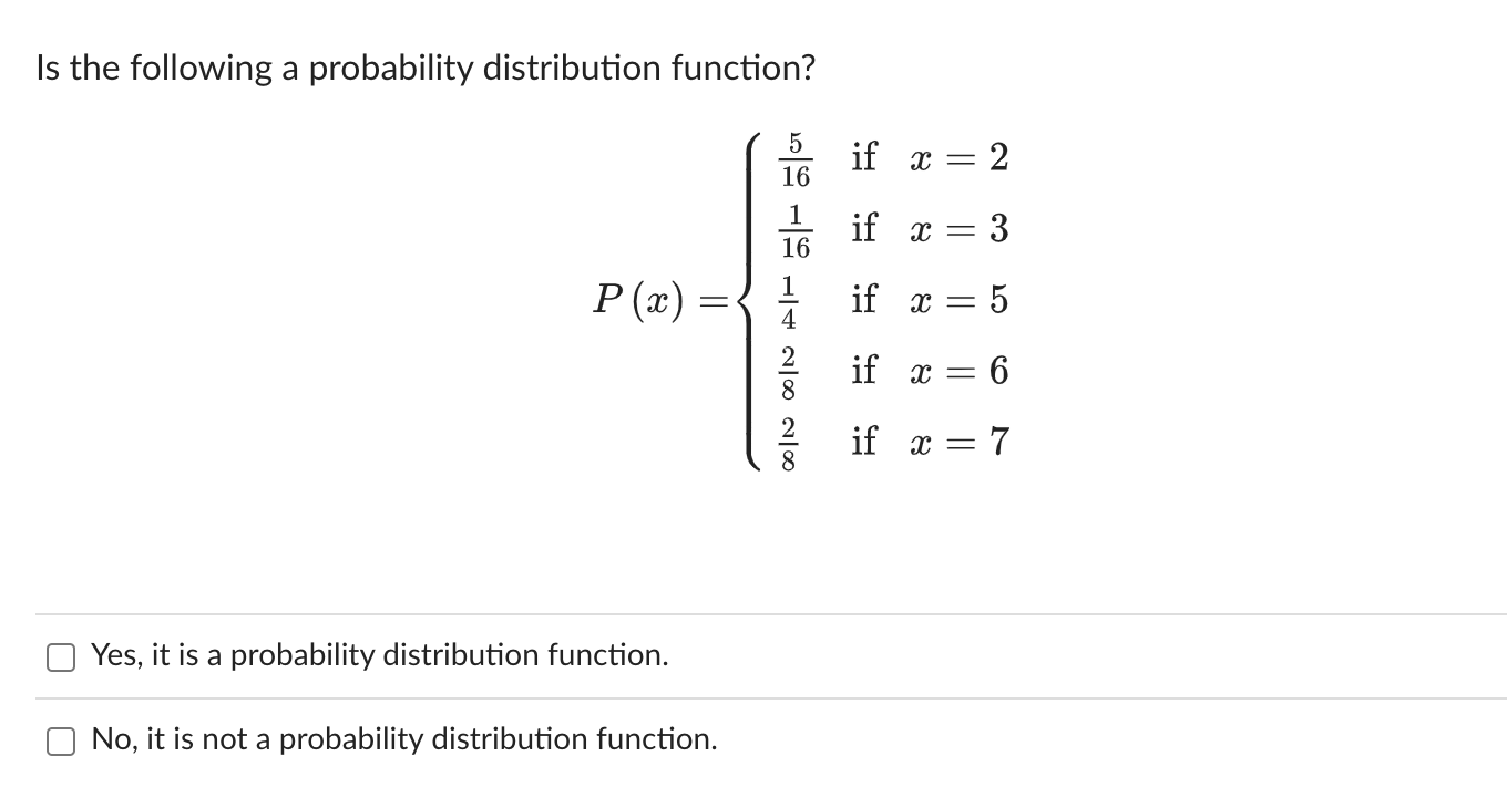 Solved Is the following a probability distribution function? | Chegg.com
