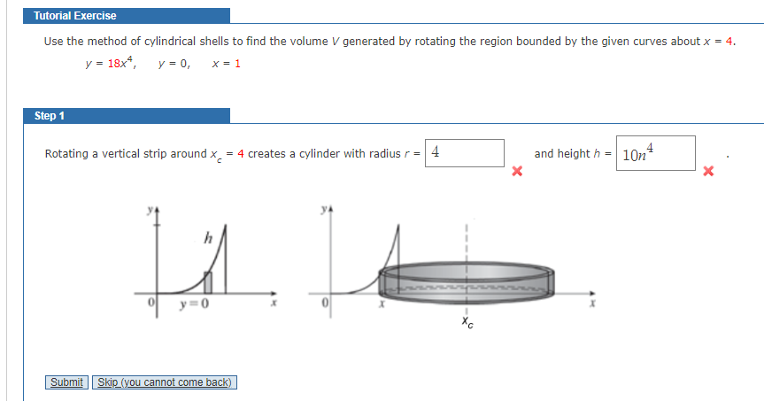 Solved Tutorial Exercise Use the method of cylindrical | Chegg.com Solved Tutorial Exercise Use the method of cylindrical | Chegg.com
