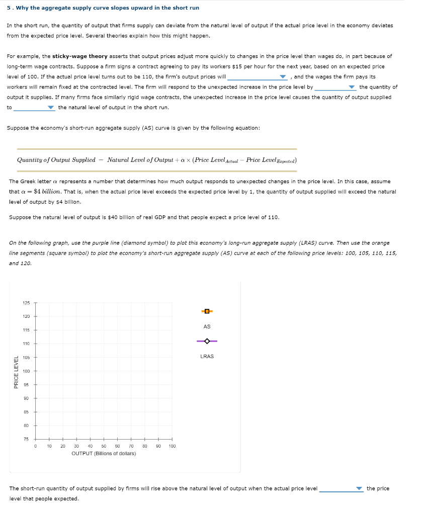 Solved 5. Why the aggregate supply curve slopes upward in | Chegg.com