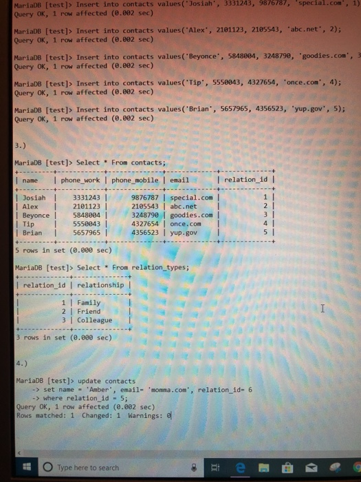 Solved I’m completely new to SQL and using the MySQL Client | Chegg.com