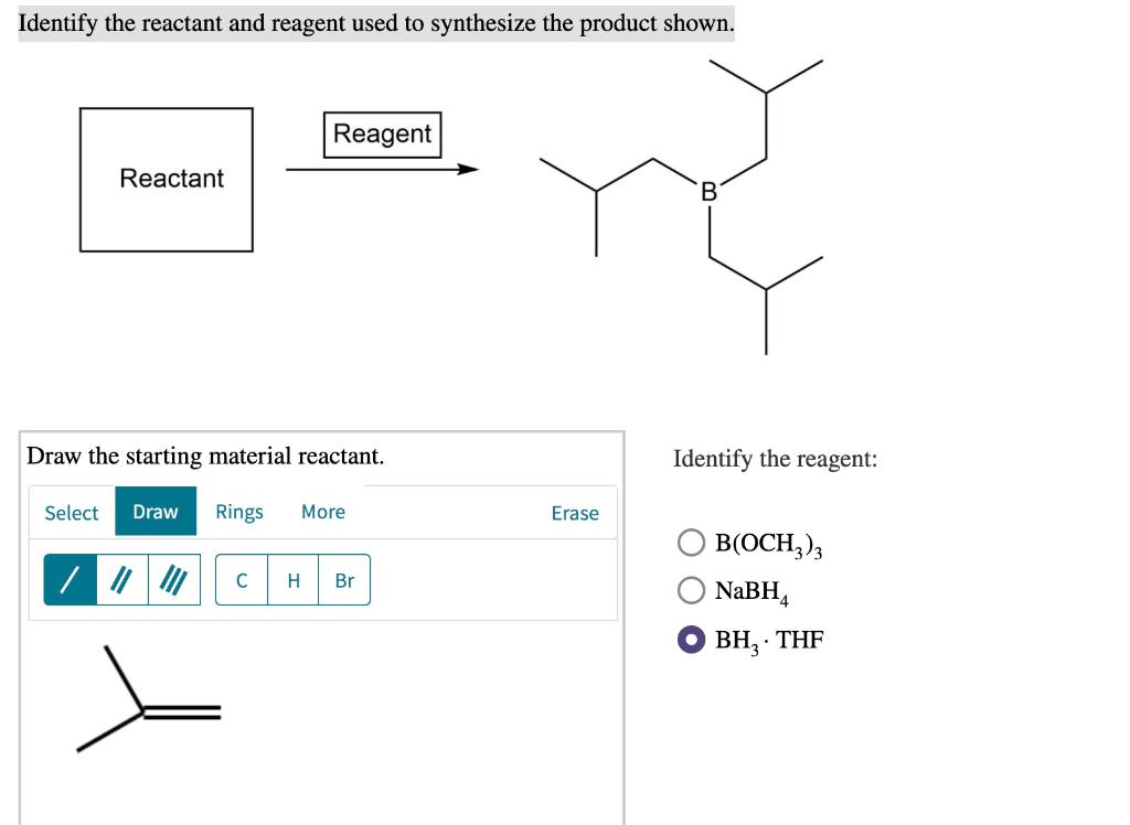 Solved Identify the reactant and reagent used to synthesize | Chegg.com