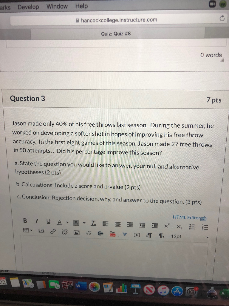 Solved arks Develop Window Help hancockcollege | Chegg.com