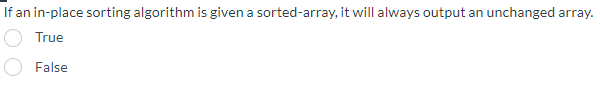 Solved If an in-place sorting algorithm is given a | Chegg.com