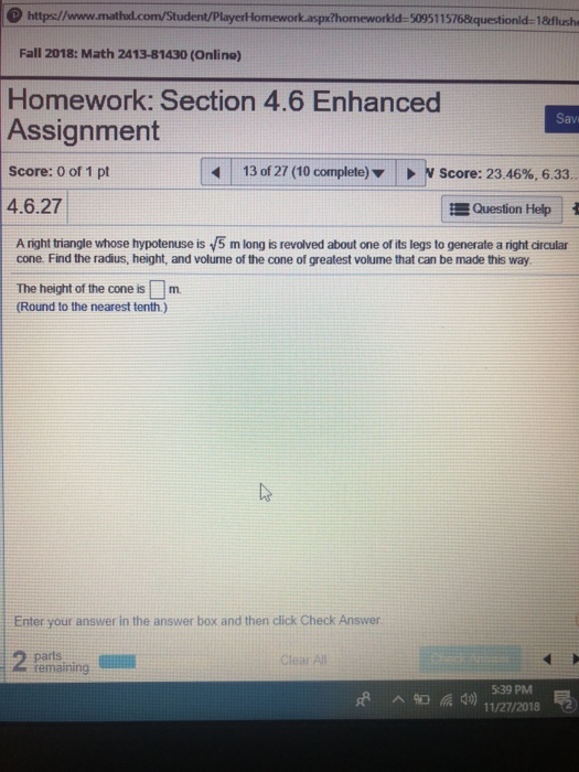 Solved https://www.mathxl.com/Student/Player | Chegg.com