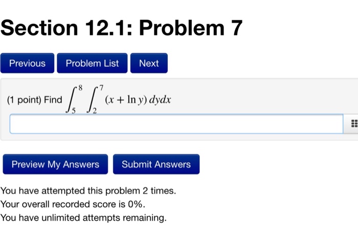 Solved Section 12.1: Problem 7 Previous Problem List Next 8 | Chegg.com