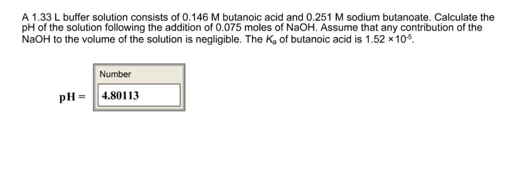 Solved A 1.33 L buffer solution consists of 0.146 M butanoic | Chegg.com