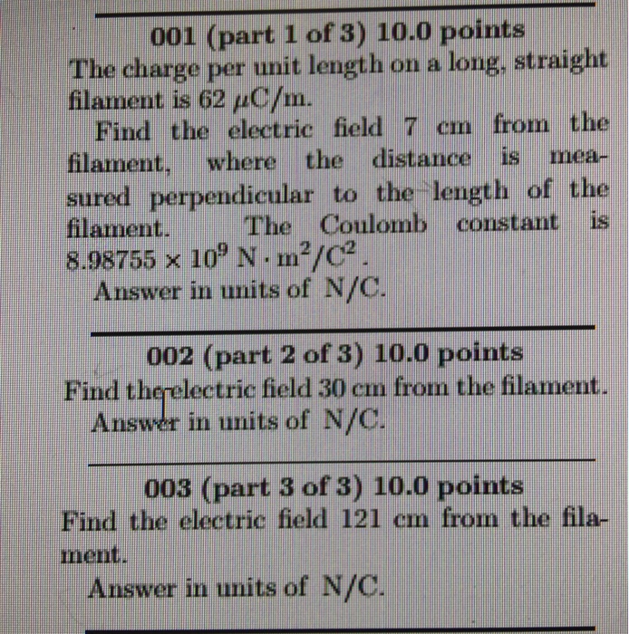 Solved The charge per unit length on a long, straight | Chegg.com