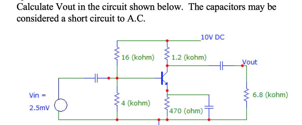 Solved Calculate Vout in the circuit shown below. The | Chegg.com