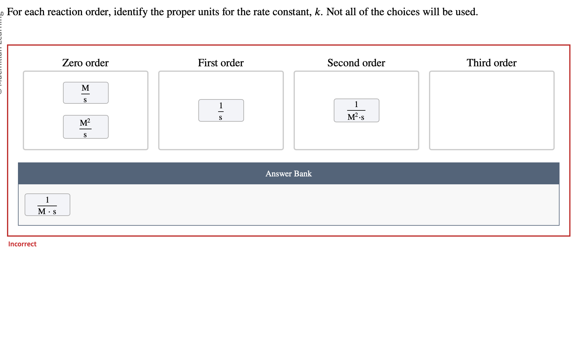 Solved For each reaction order, identify the proper units | Chegg.com