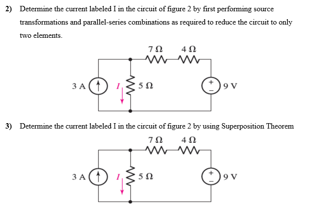 Solved 2) Determine the current labeled I in the circuit of | Chegg.com