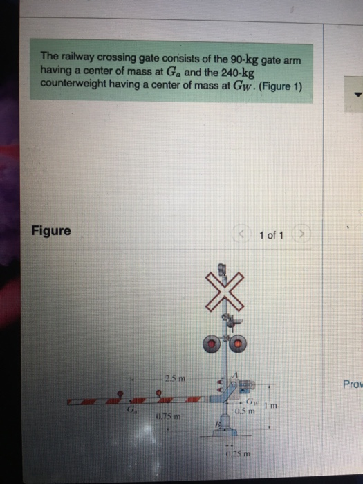 Solved The railway crossing gate consists of the 90-kg gate | Chegg.com