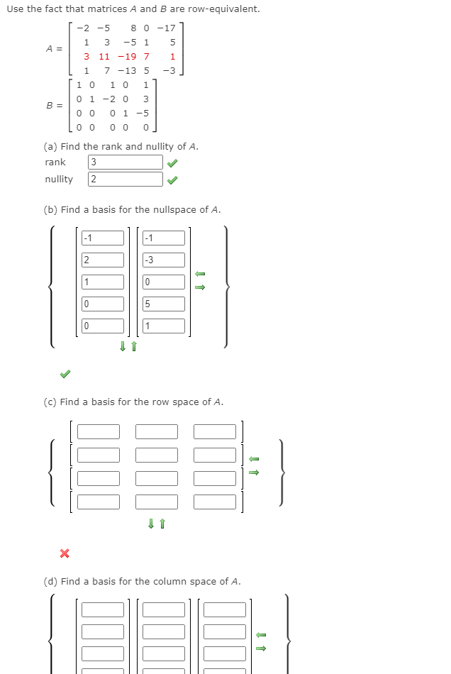 Solved Use the fact that matrices A and B are | Chegg.com