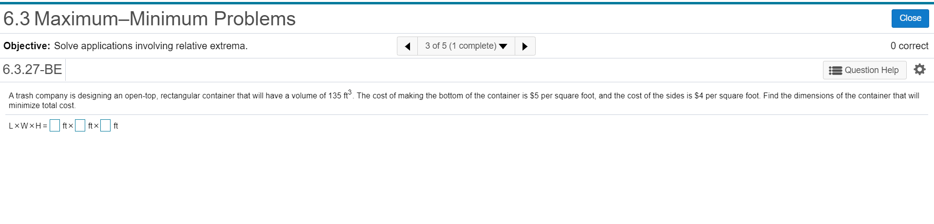 Solved 6.3 Maximum-Minimum Problems Close Objective: Solve | Chegg.com