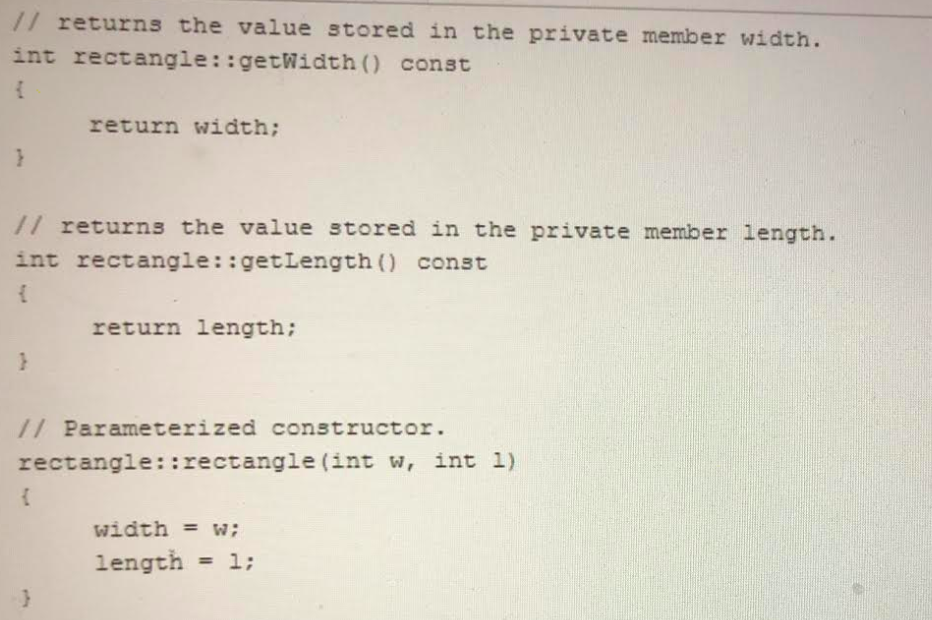 Solved After execution of the code fragment class rectangle | Chegg.com