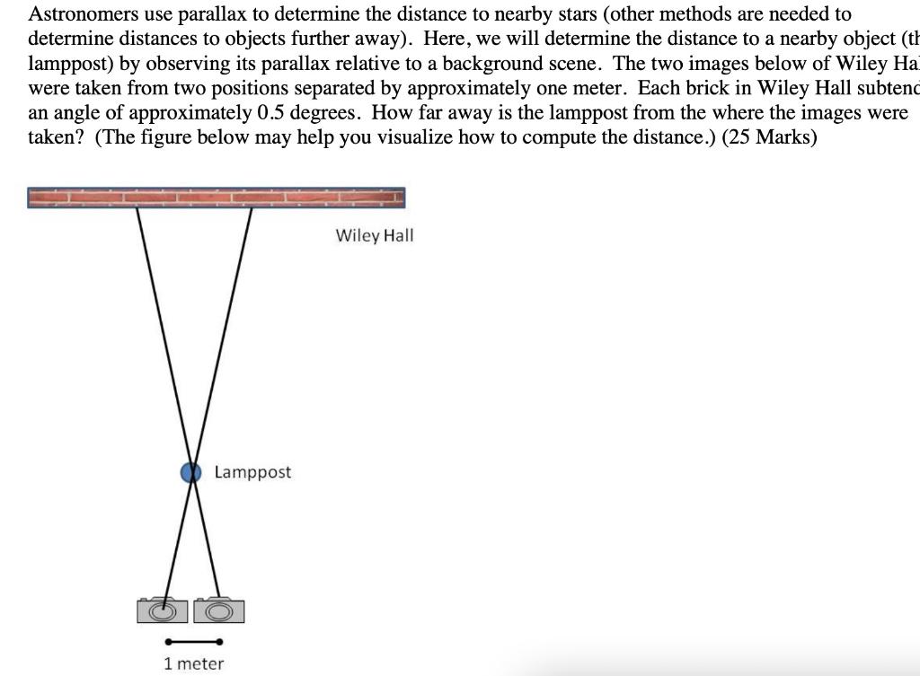 Solved Astronomers use parallax to determine the distance to | Chegg.com