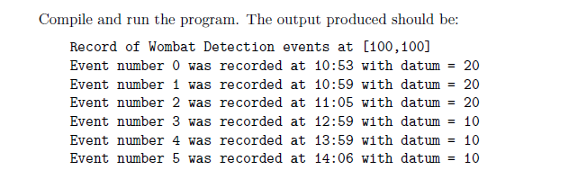 Solved // Program to record the times at which events occur | Chegg.com