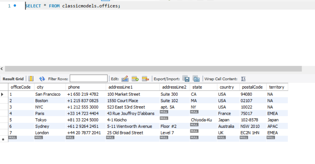 Filter objects classicmodels Tables customers | Chegg.com