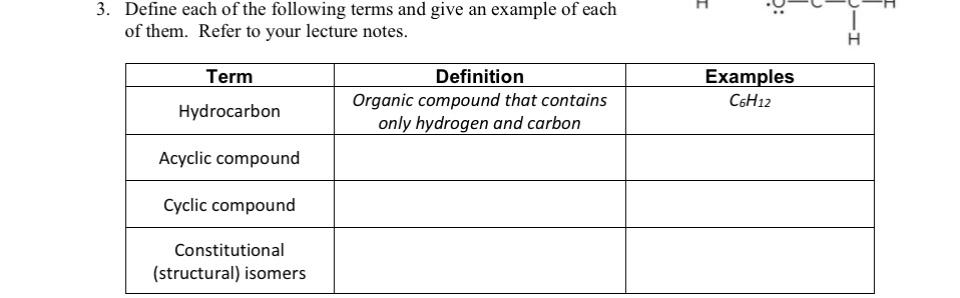 Solved 3. Define each of the following terms and give an | Chegg.com